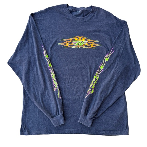 American Vintage | Shirts | 202 Nitro Fish Graphic Sleeves Flames Boat ...